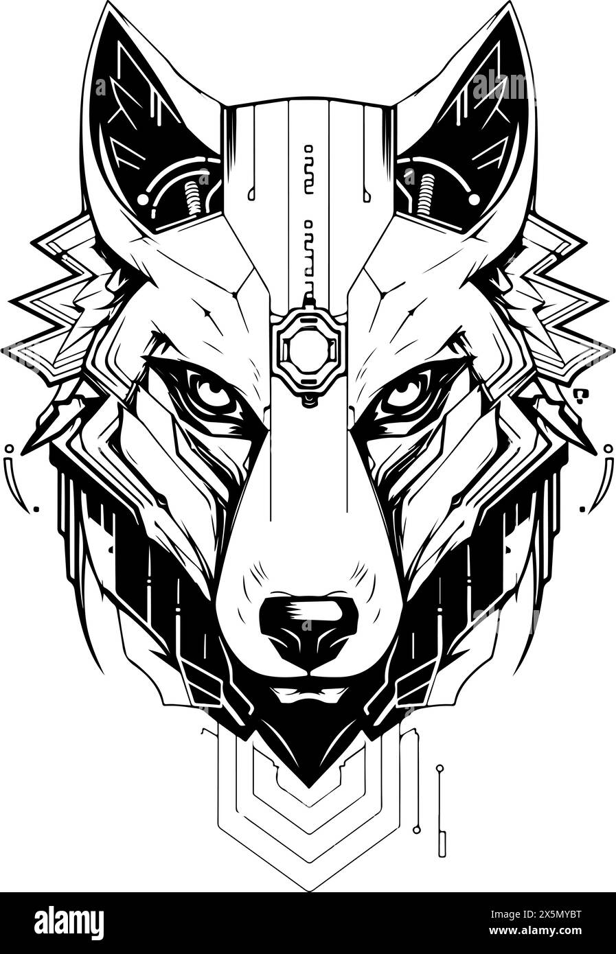 Detailed wolf silhouette hi-res stock photography and images - Alamy