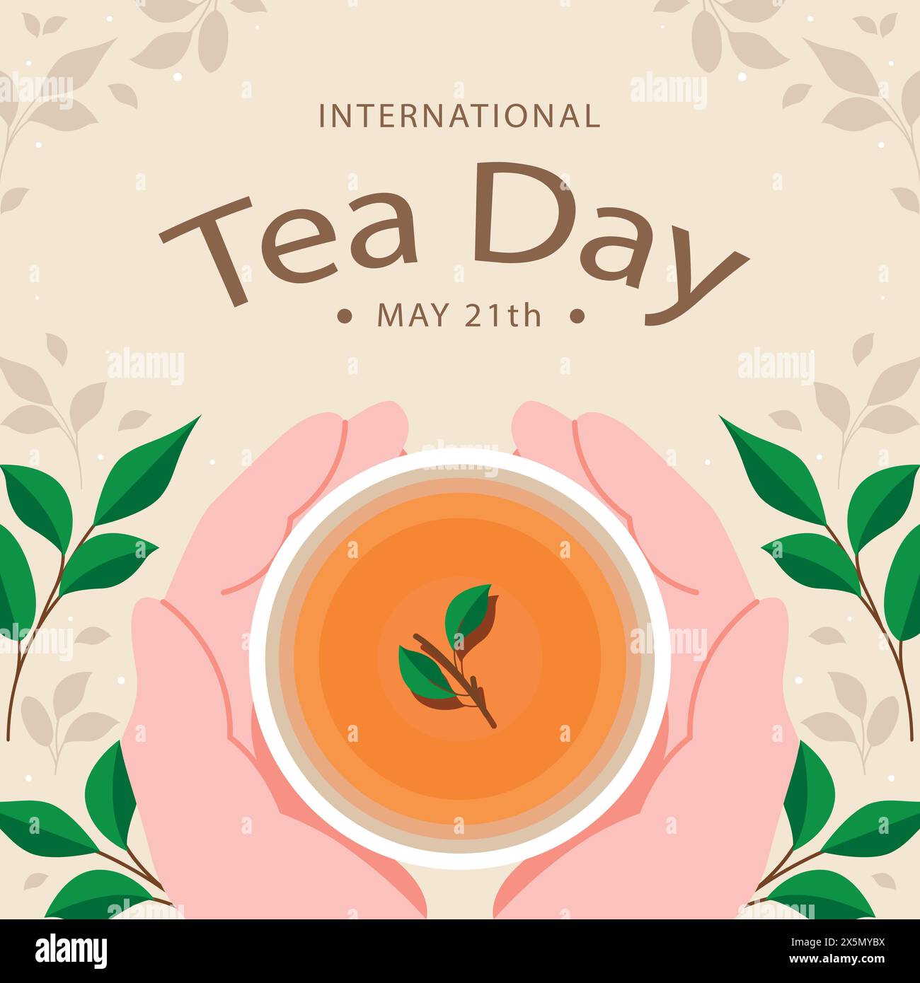 Flat international tea day illustration Stock Vector Image & Art - Alamy