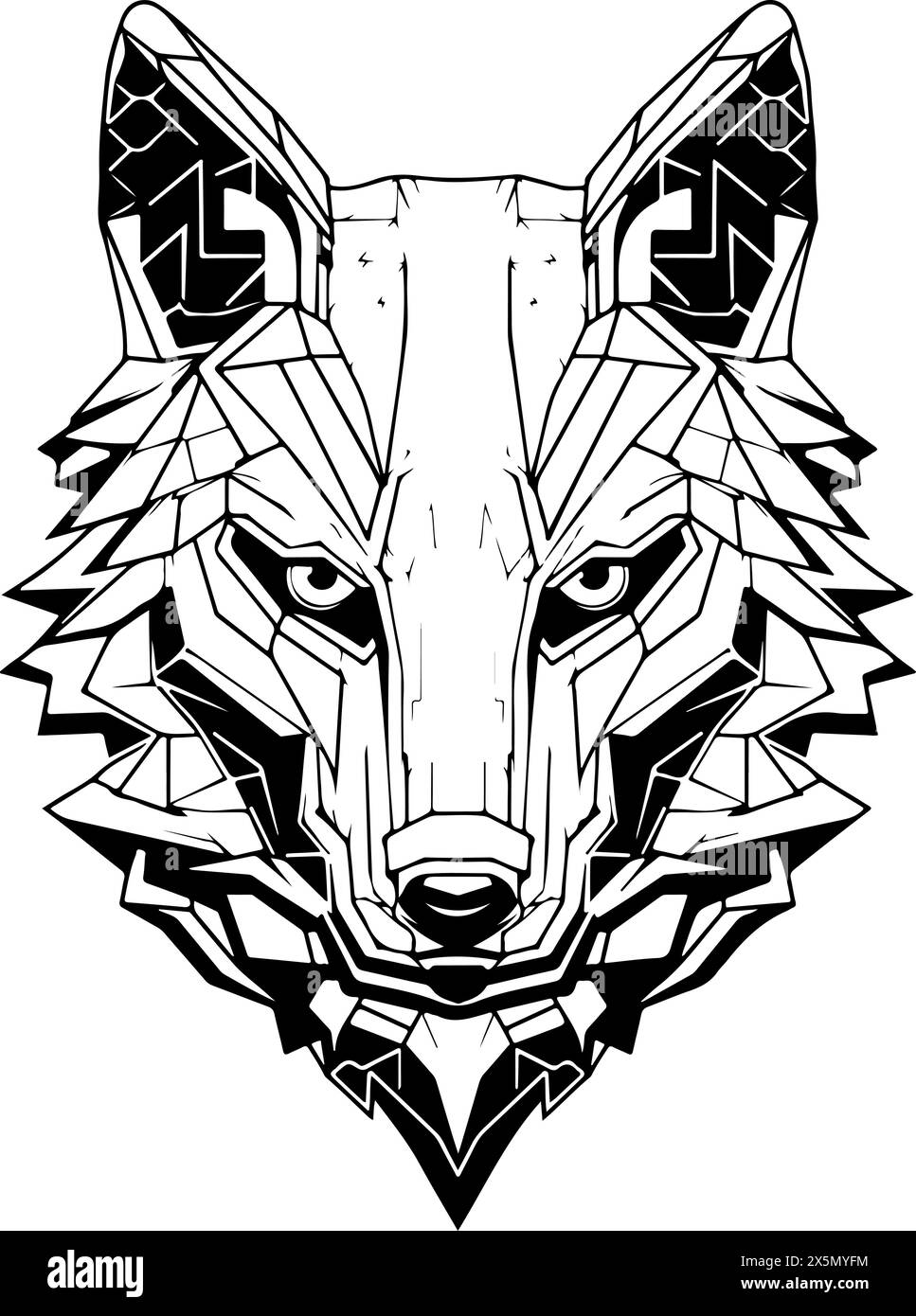 Detailed wolf silhouette hi-res stock photography and images - Alamy