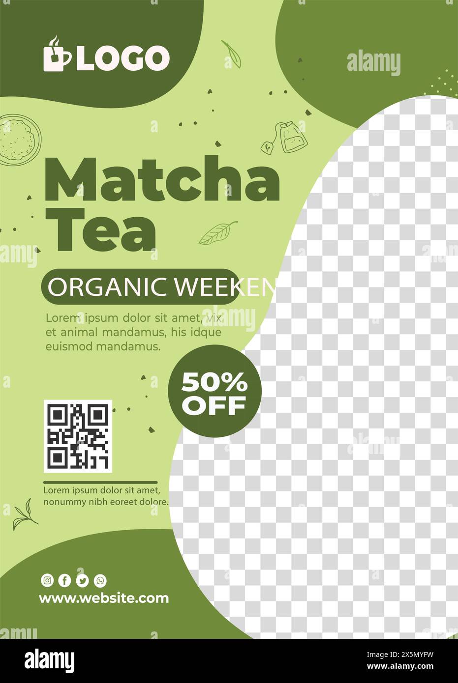 Matcha tea poster with discount Stock Vector Image & Art - Alamy