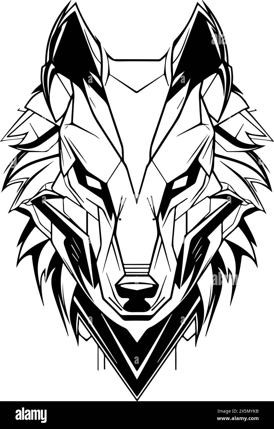 Wolf head realistic vector illustration hi-res stock photography and ...