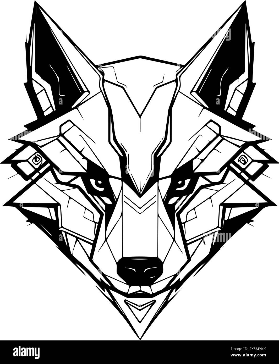 Detailed wolf silhouette hi-res stock photography and images - Alamy