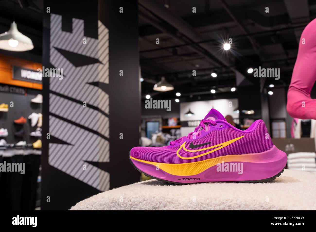 Brand new Nike sport shoes. Nike ZoomX sneakers on display at a Nike ...