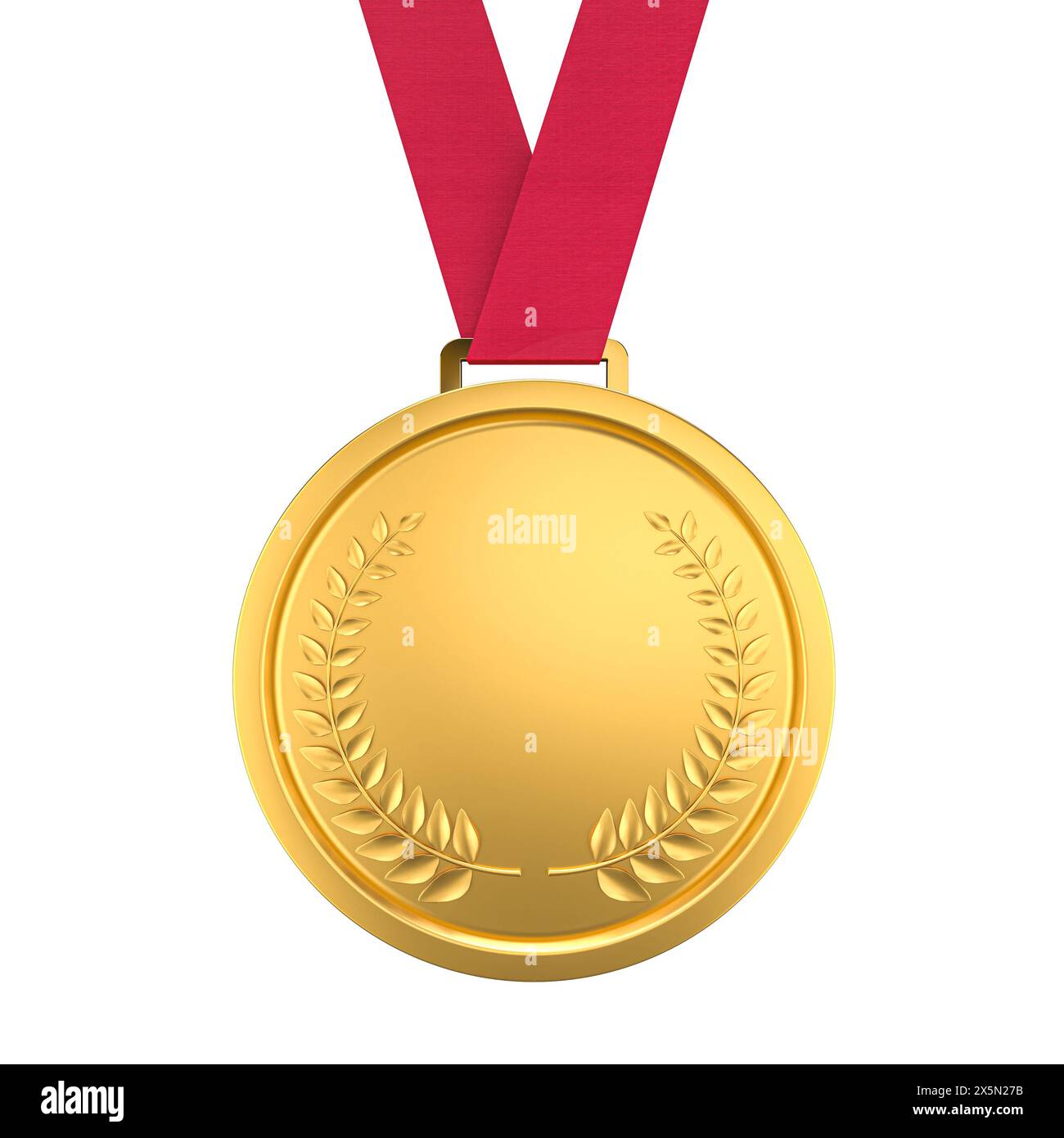 Gold medal laurel wreath red ribbon translucent background Stock Photo ...