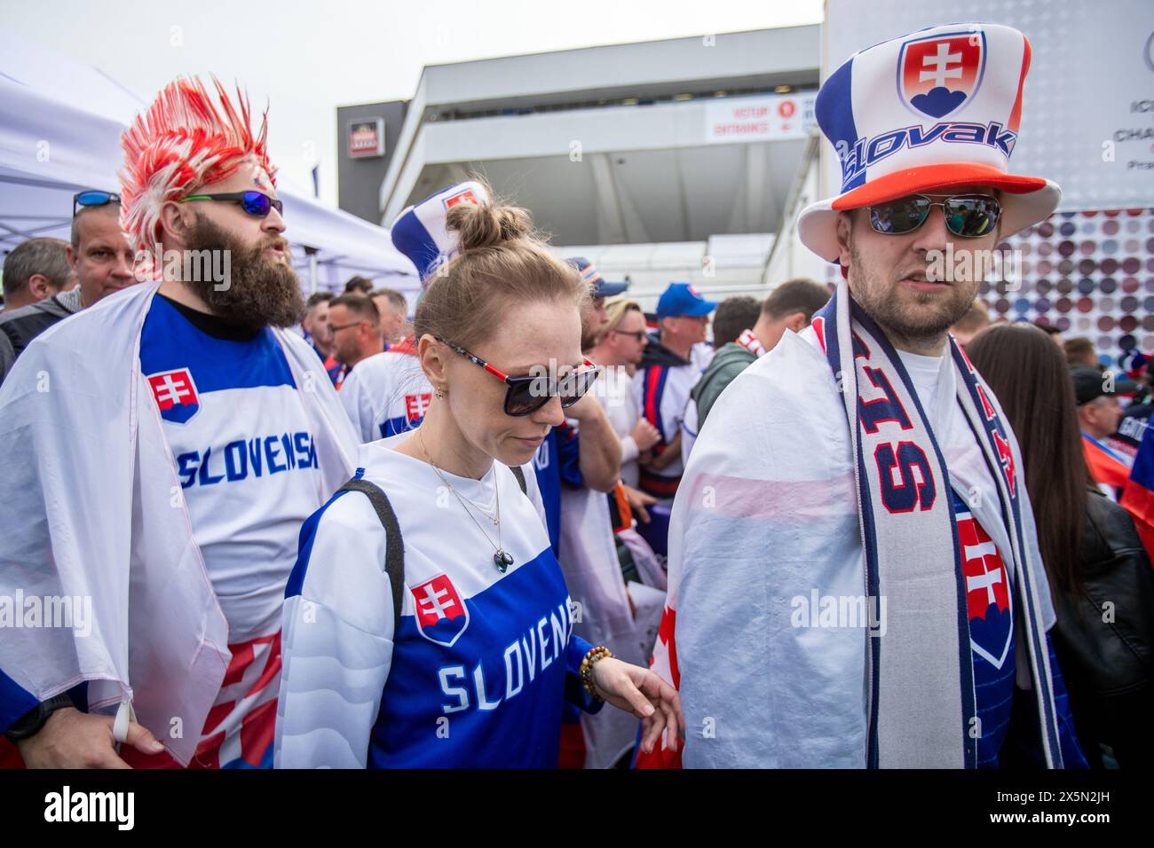 Ostrava, Czech Republic. 10th May, 2024. Slovak fans before entering ...