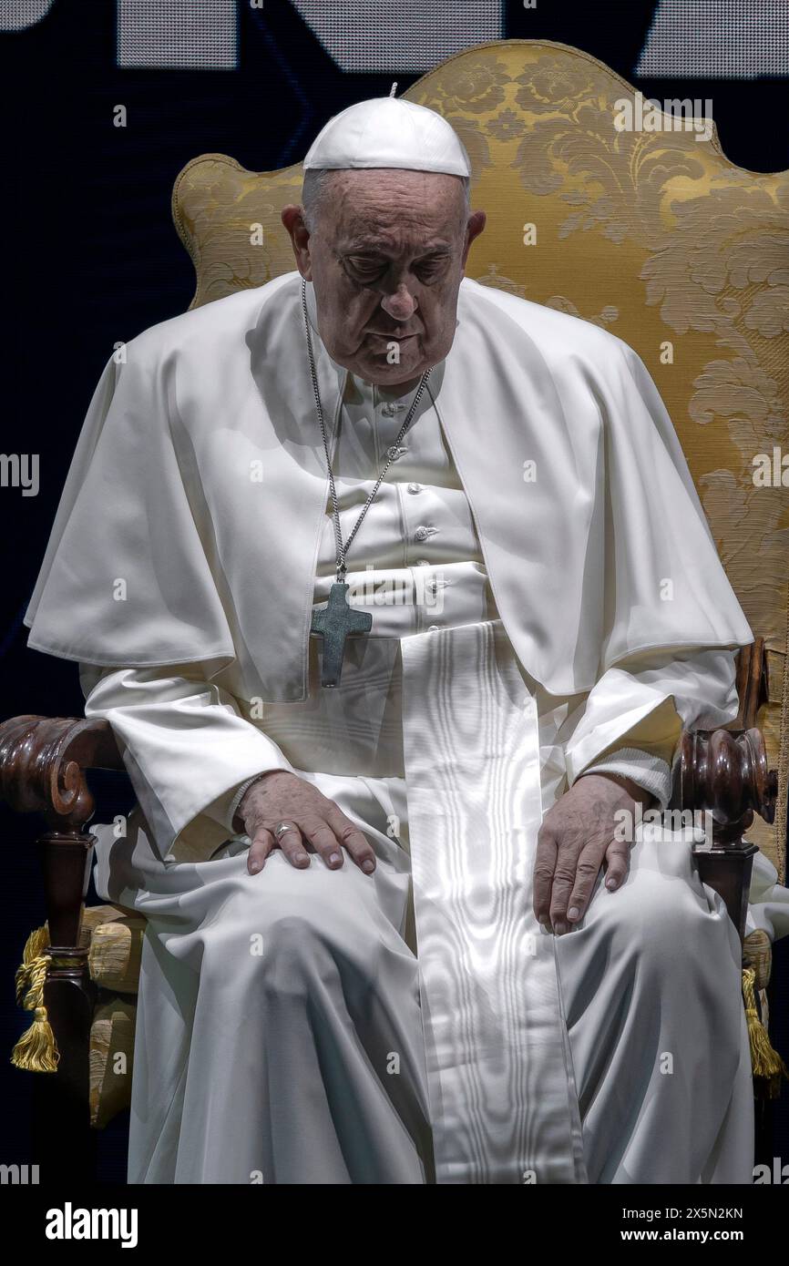 Rome, Italy, 10 May 2024. Pope Francis attends the fourth edition of ...