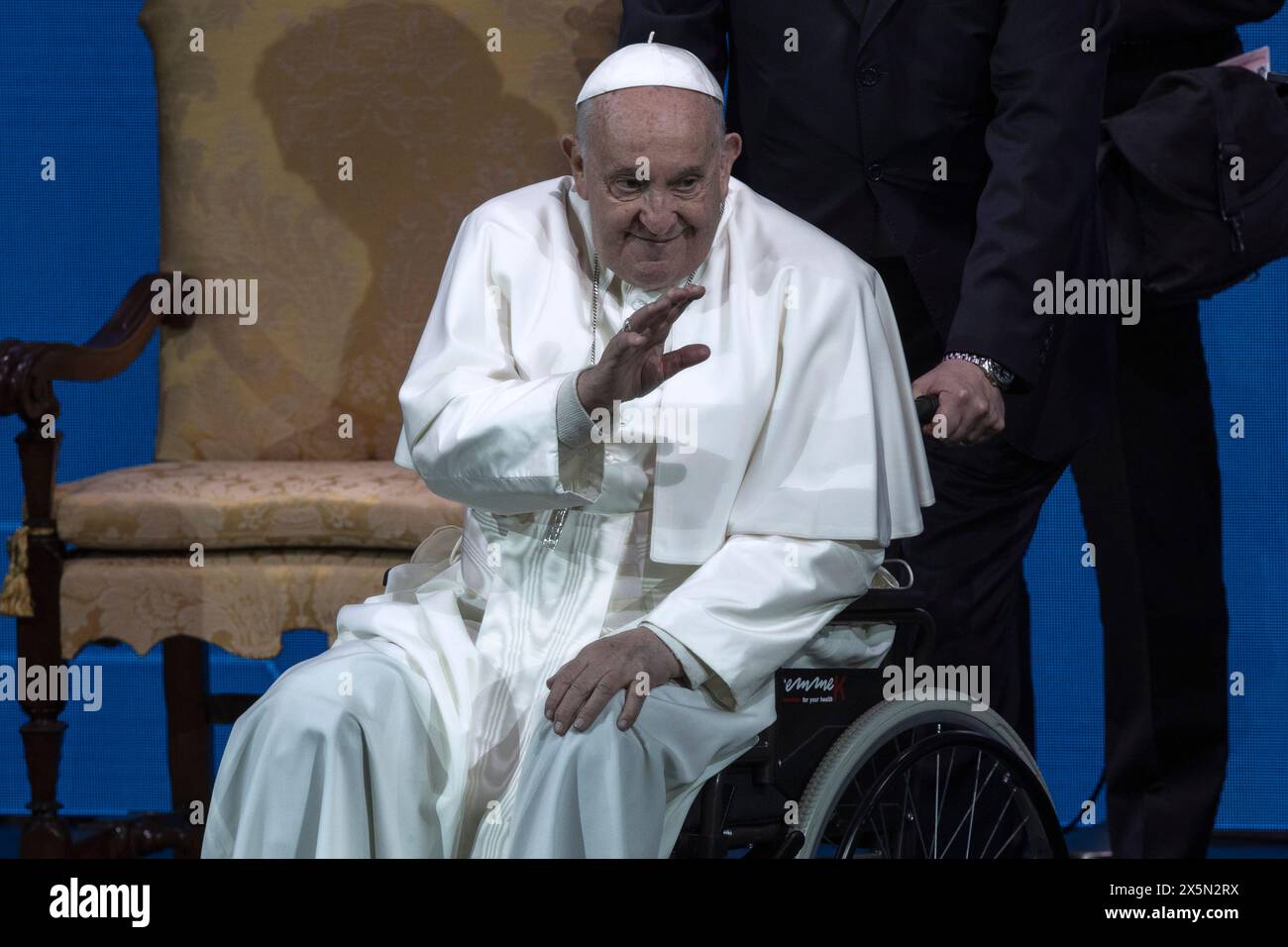 Rome, Italy, 10 May 2024. Pope Francis attends the fourth edition of ...