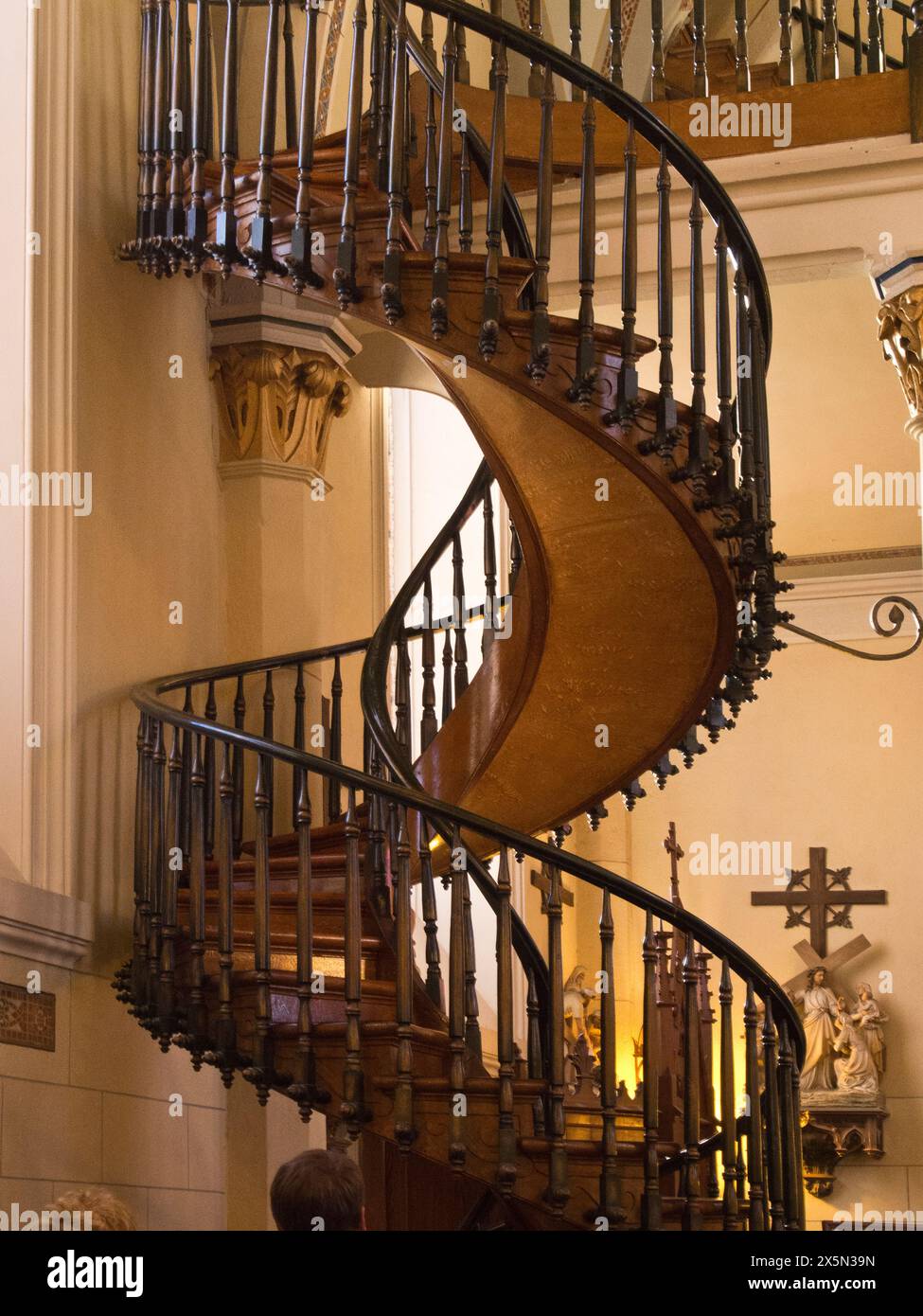 USA, New Mexico, Sante Fe. Miraculous Gravity-Defying Staircase of the ...