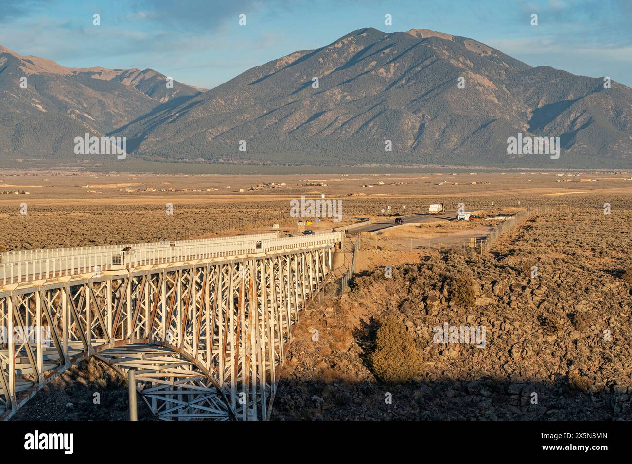 Rio Grande Bridge Norte over the Rio Grande River outside of Taos, New ...