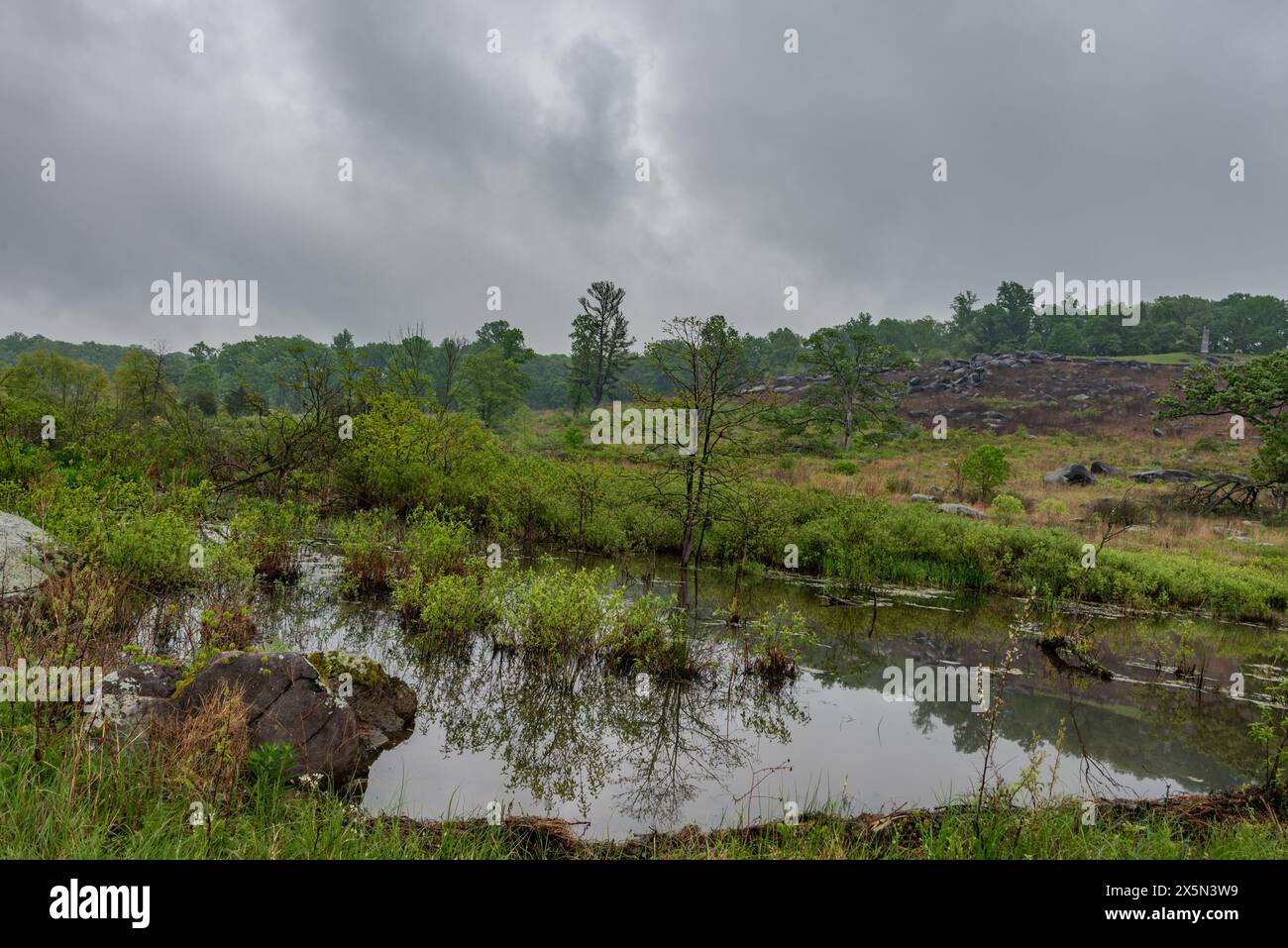 Plum Run Reflections, Gettysburg Pennsylvania USA Stock Photo - Alamy