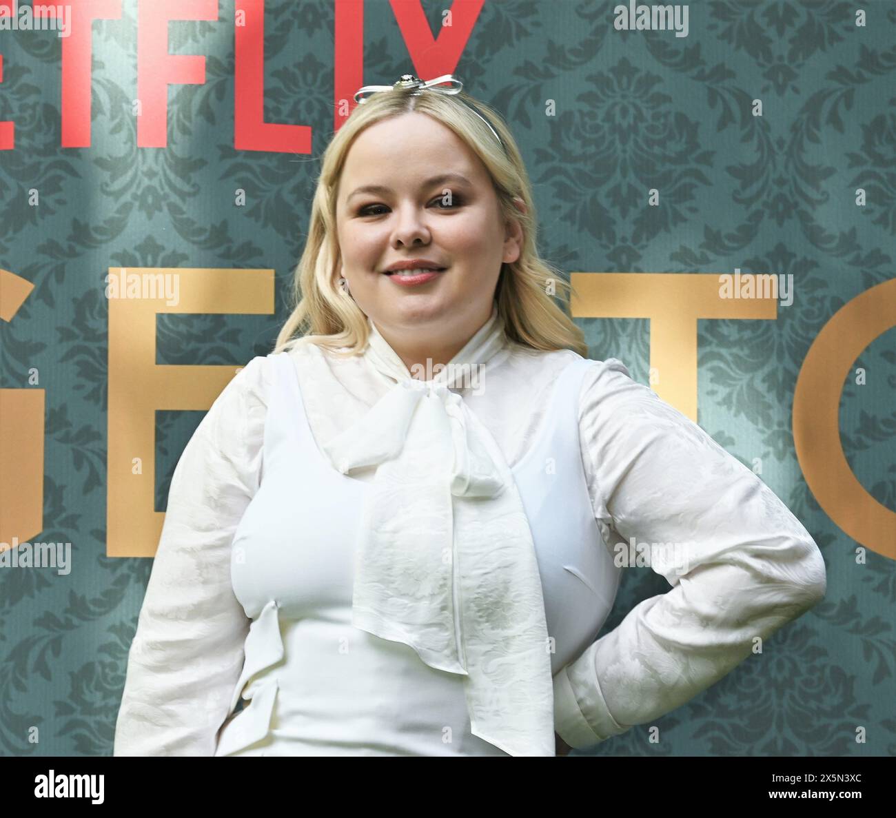 Milan, Italy. 10th May, 2024. Milan, Italy BRIDGERTON third season of the Netflix series actors ...