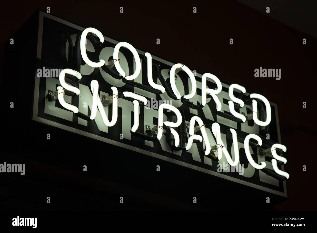 Vintage colored entrance sign used for african americans discrimination ...