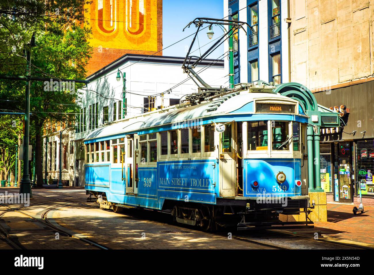 Main Street Blue Trolley in Memphis vintage attraction and ...