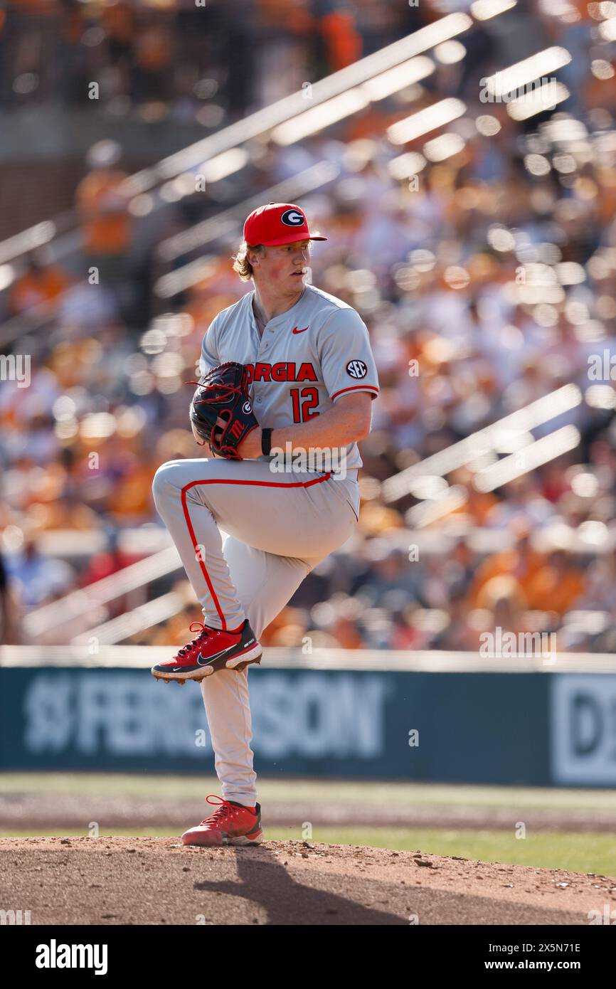 Georgia Bulldogs starting pitcher Leighton Finley (12) in action ...