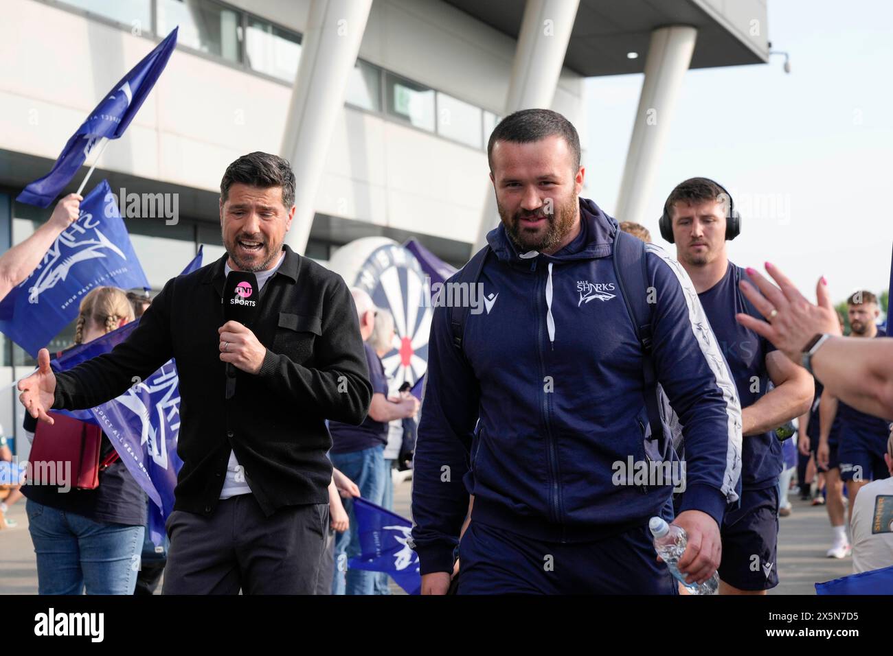Sale Sharks prop Bevan Rodd arrives at the stadium before the Gallagher ...