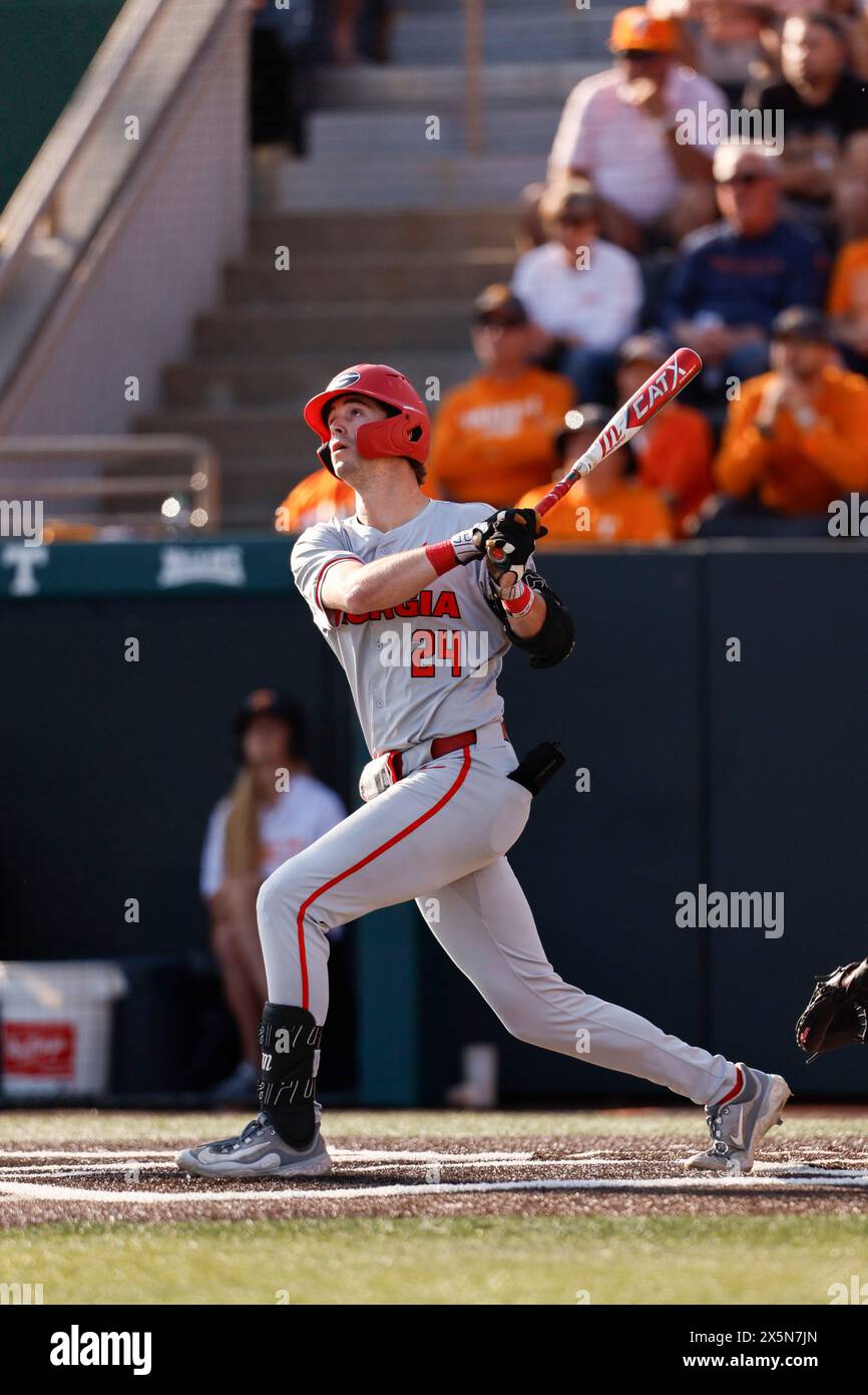 Georgia Bulldogs center fielder Charlie Condon (24) belts a home run ...