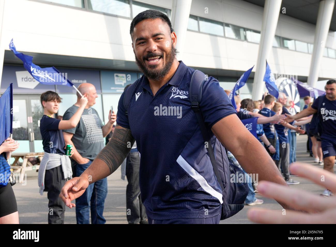 Sale Sharks centre Manu Tuilagi arrives at the stadium before the ...