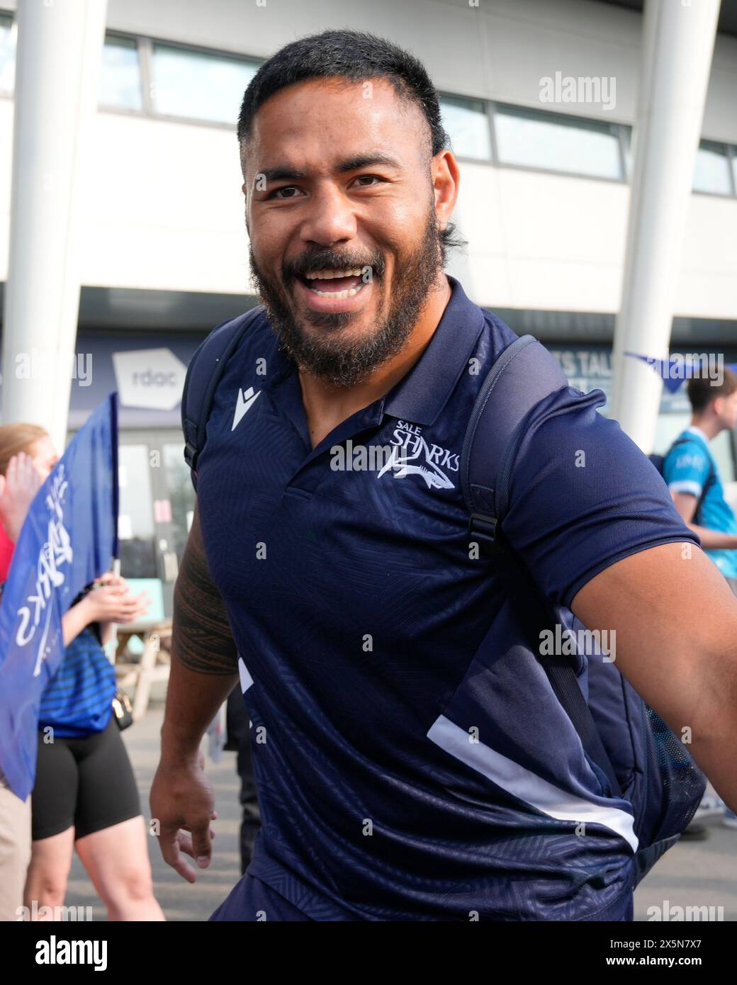 Sale Sharks centre Manu Tuilagi arrives at the stadium before the ...