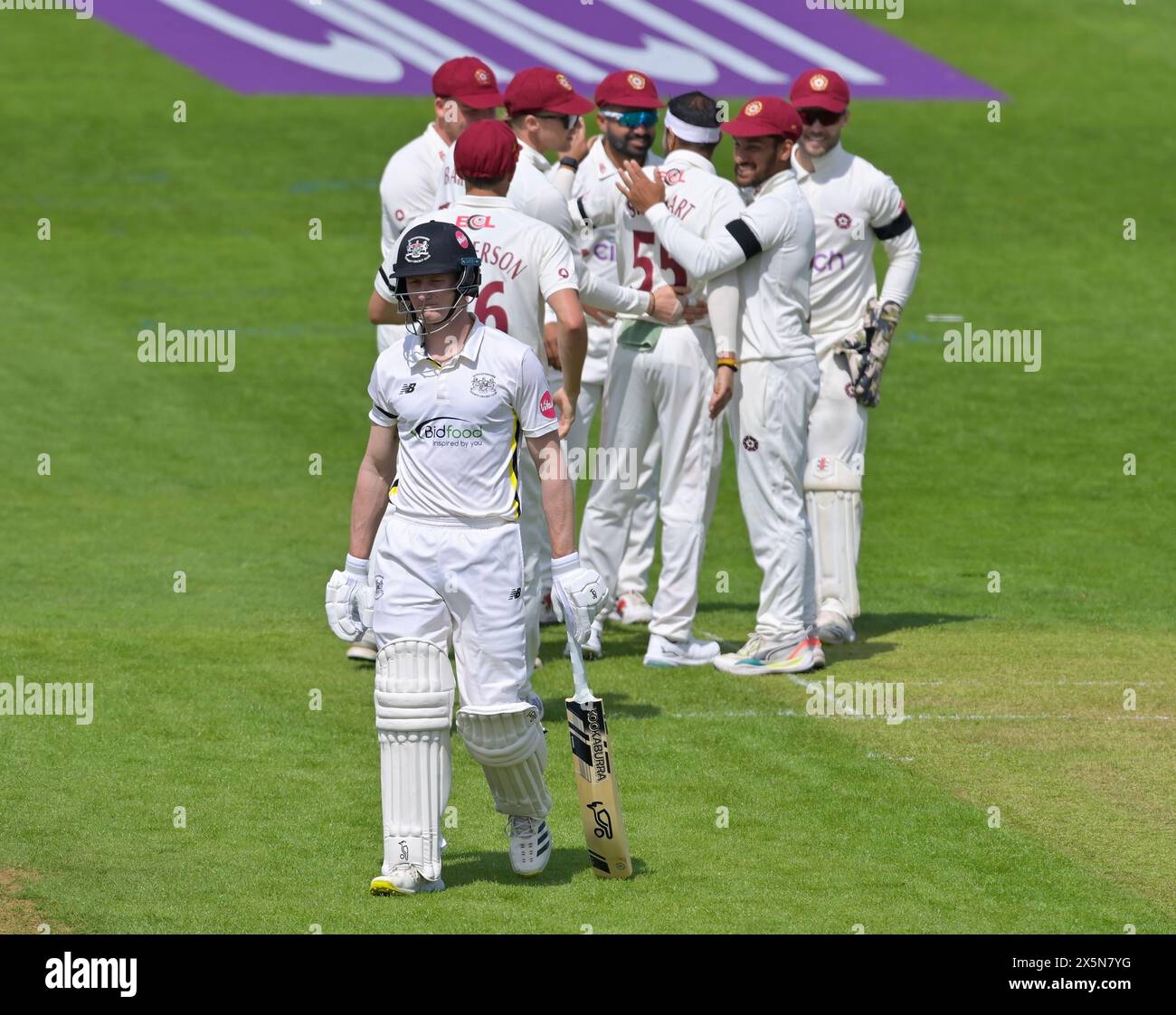 NORTHAMPTON, UK. 10th May, 2024. Northampton Team celebrates taking the ...
