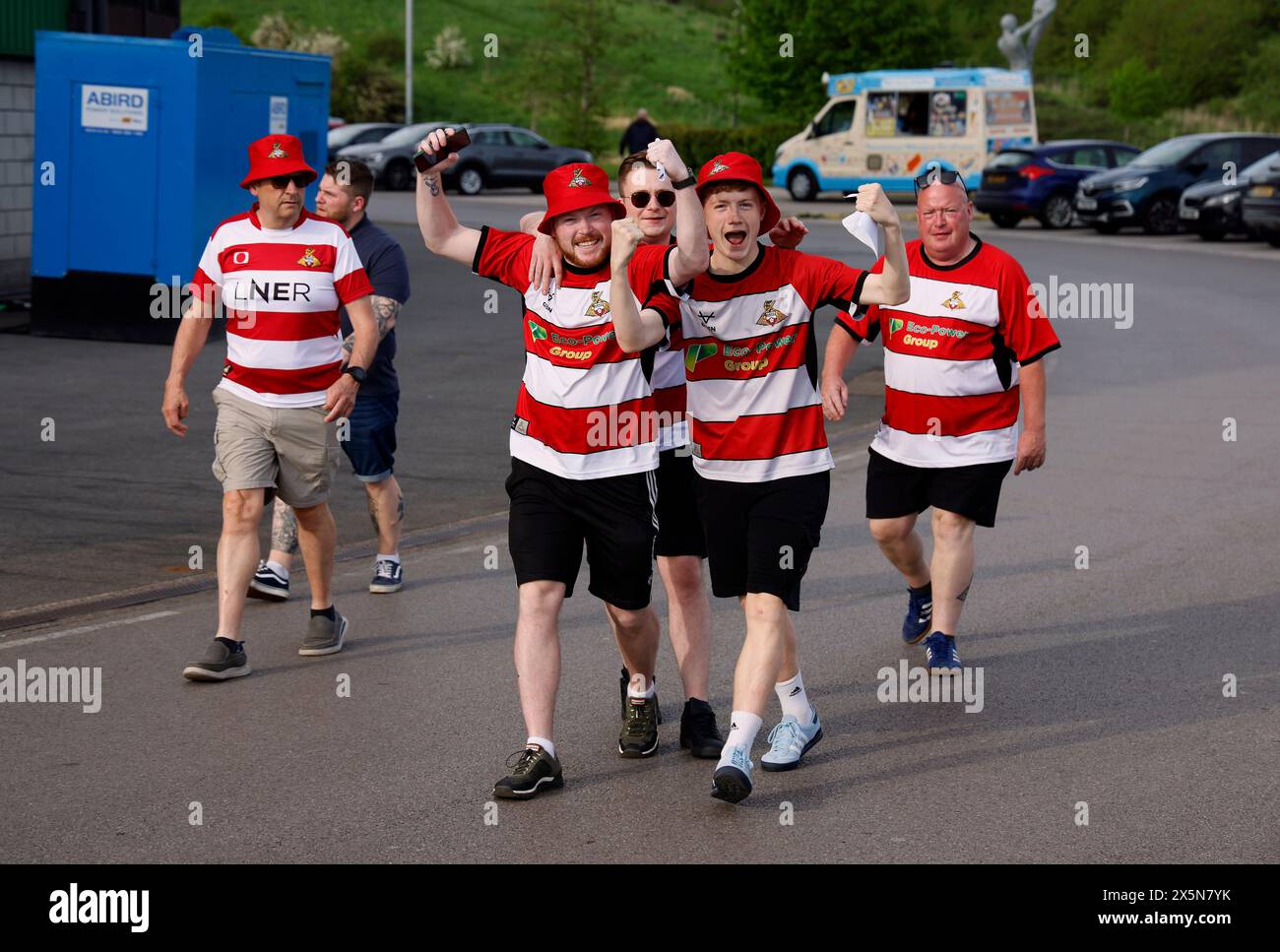 Doncaster Rovers fans outside the ground ahead of the Sky Bet League ...