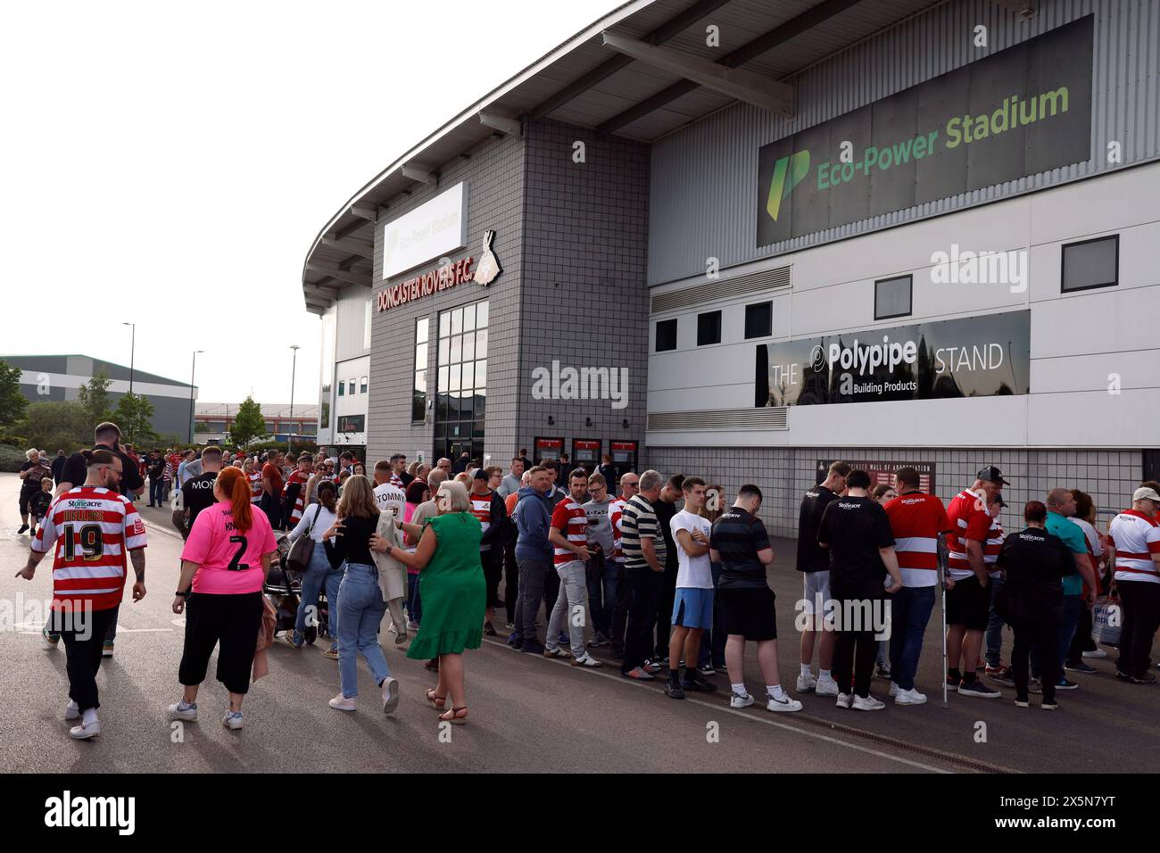 Doncaster Rovers fans outside the ground ahead of the Sky Bet League ...