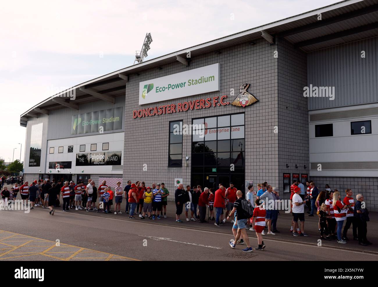 Doncaster Rovers fans outside the ground ahead of the Sky Bet League ...