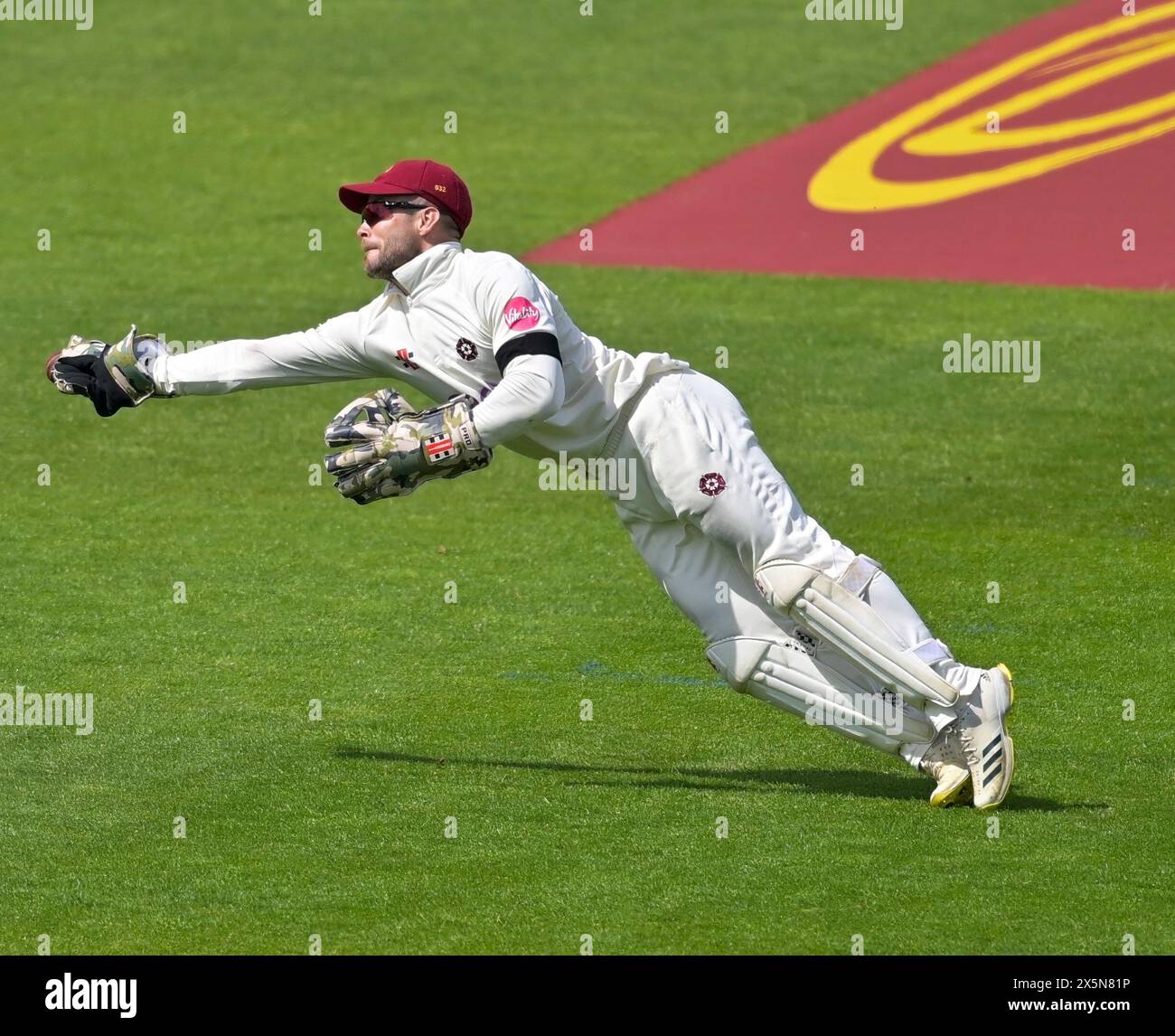 NORTHAMPTON, UK. 10th May, 2024. Lewis McManus of Northampton with on ...