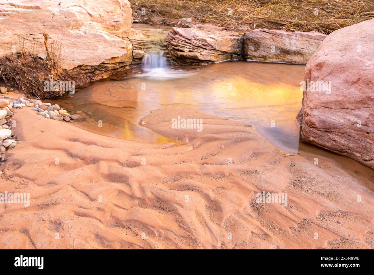 USA, Utah, Glen Canyon National Recreation Area. Scenic pool with rocks ...