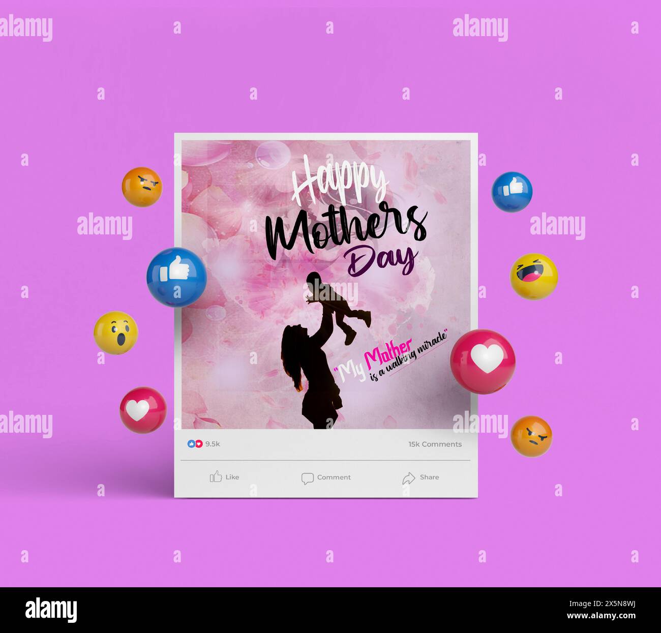 Happy Mother's Day Social media post design Stock Vector Image & Art ...