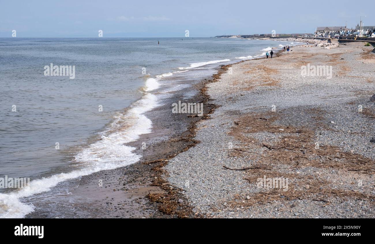 A view looking north along the coastline at Cleveleys, Lancashire ...