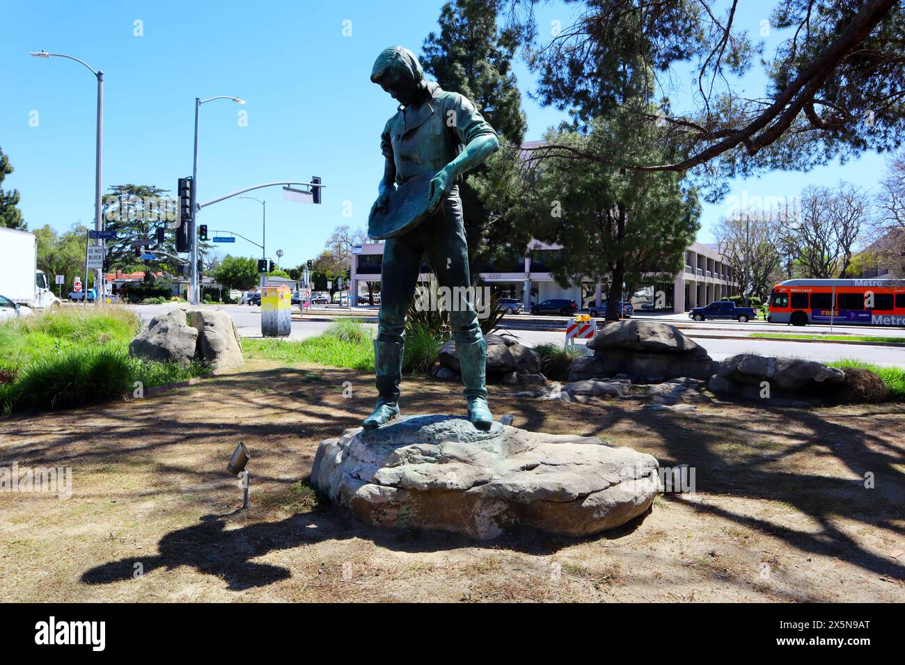 Los Angeles, California: Public Art "Dan the Miner" The Pioneer Statue ...