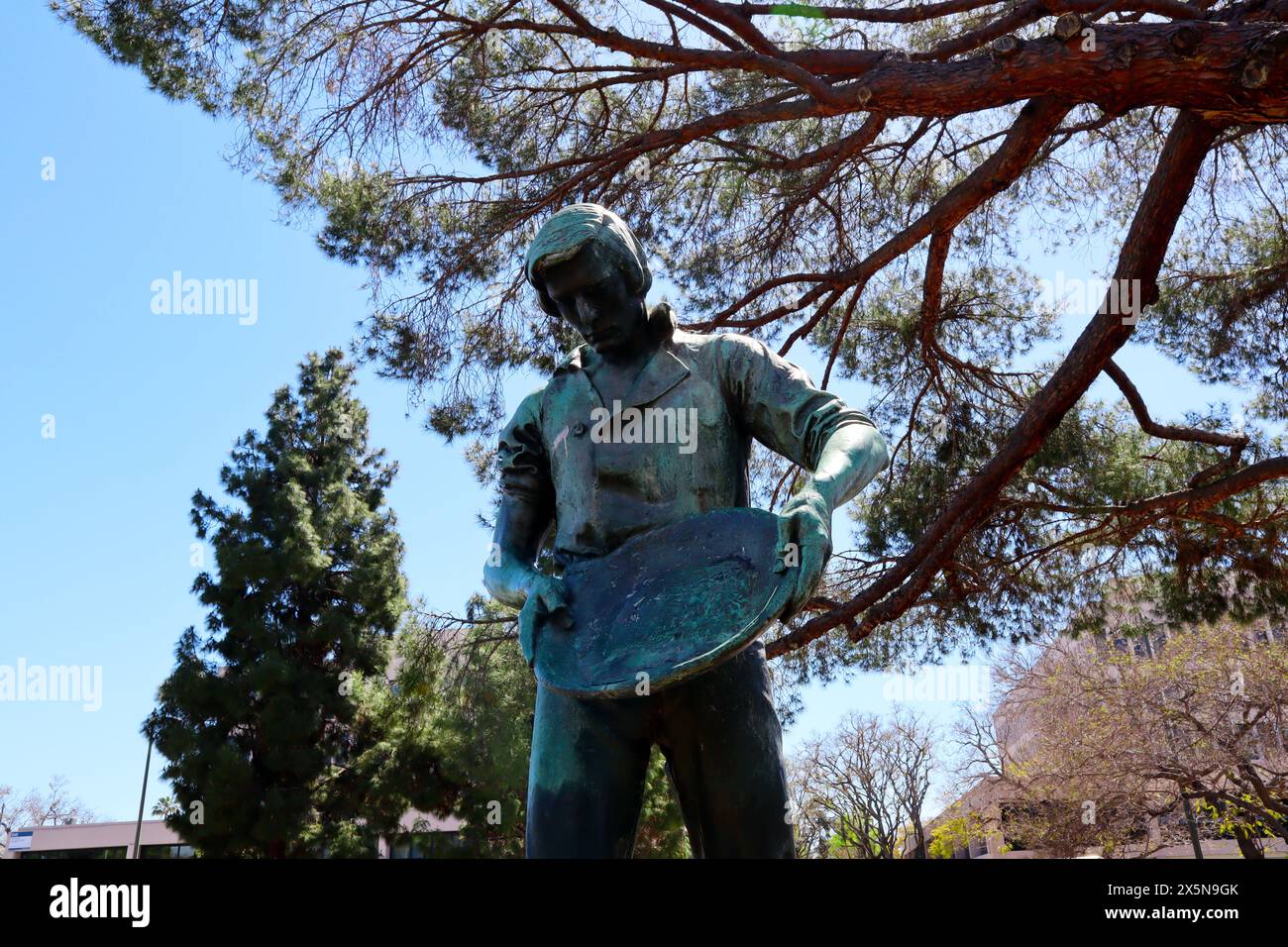 Los Angeles, California: Public Art "Dan the Miner" The Pioneer Statue ...
