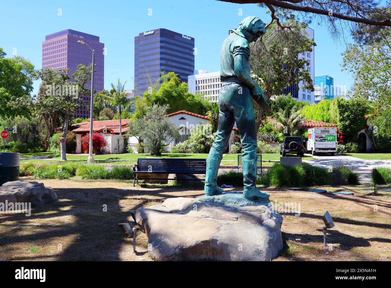 Los Angeles, California: Public Art "Dan the Miner" The Pioneer Statue ...