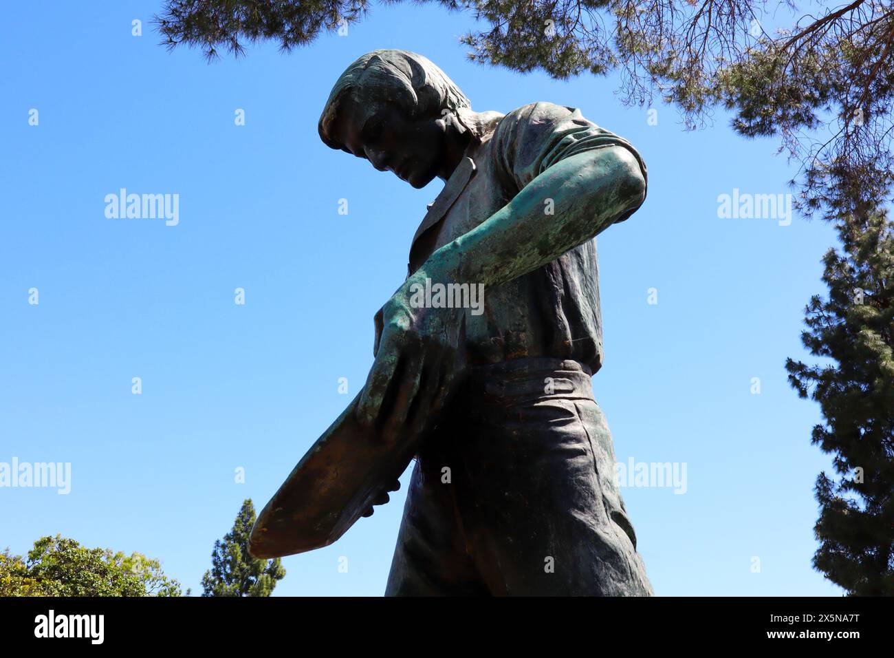 Los Angeles, California: Public Art "Dan the Miner" The Pioneer Statue ...