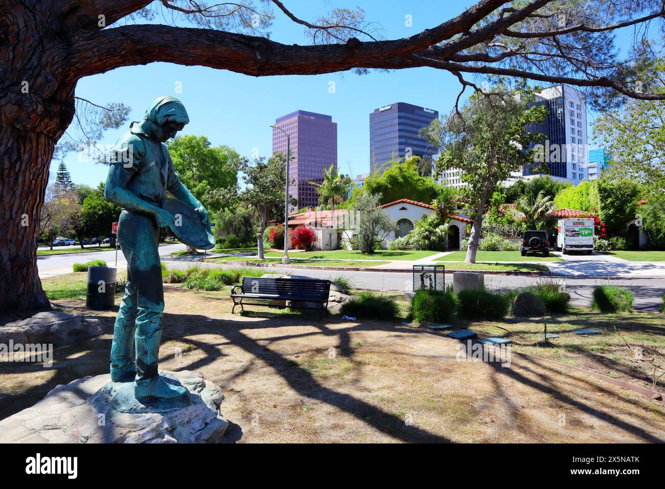 Los Angeles, California: Public Art "Dan the Miner" The Pioneer Statue ...