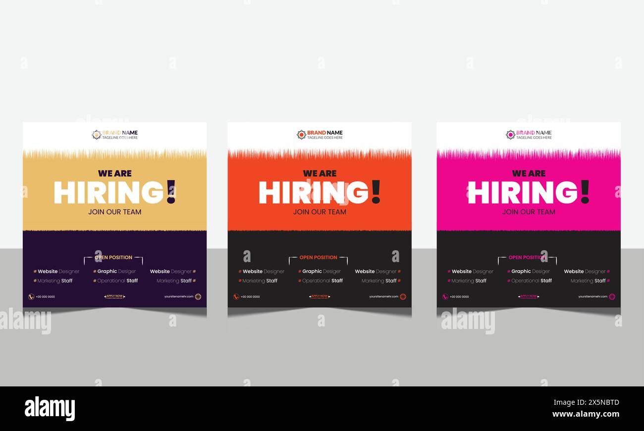 Hiring recruitment design poster. We are hiring Stock Vector Image ...