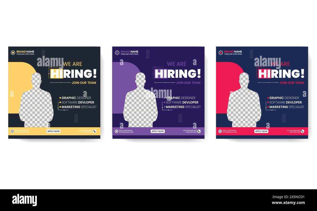 We are hiring job position square banner or social media post. Vacancy ...