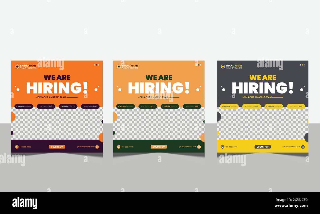We are hiring job position square banner or social media post. Vacancy ...