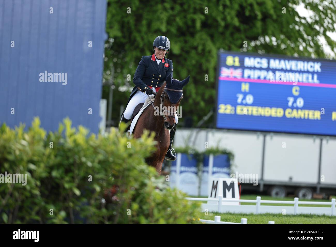 Badminton, UK. 10th May, 2024. Pippa Funnell of Great Britain with Mcs ...