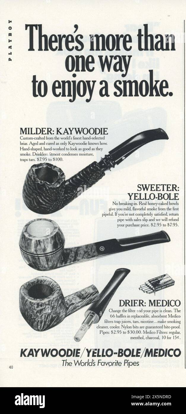 Vintage "Playboy" magazine October 1974 issue advert, USA Stock Photo ...
