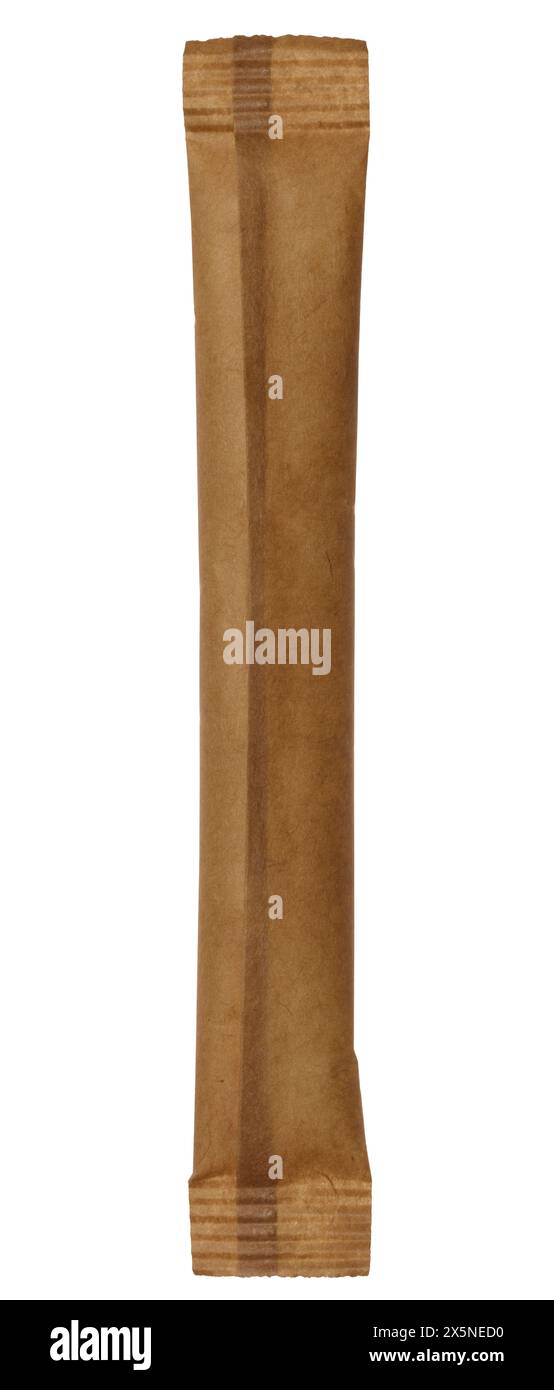 Brown paper sachet for bulk products, bulk medicines on an isolated ...