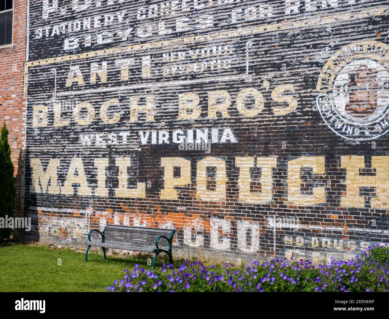 USA, Washington State, Palouse. Advertising mural on a historic brick ...