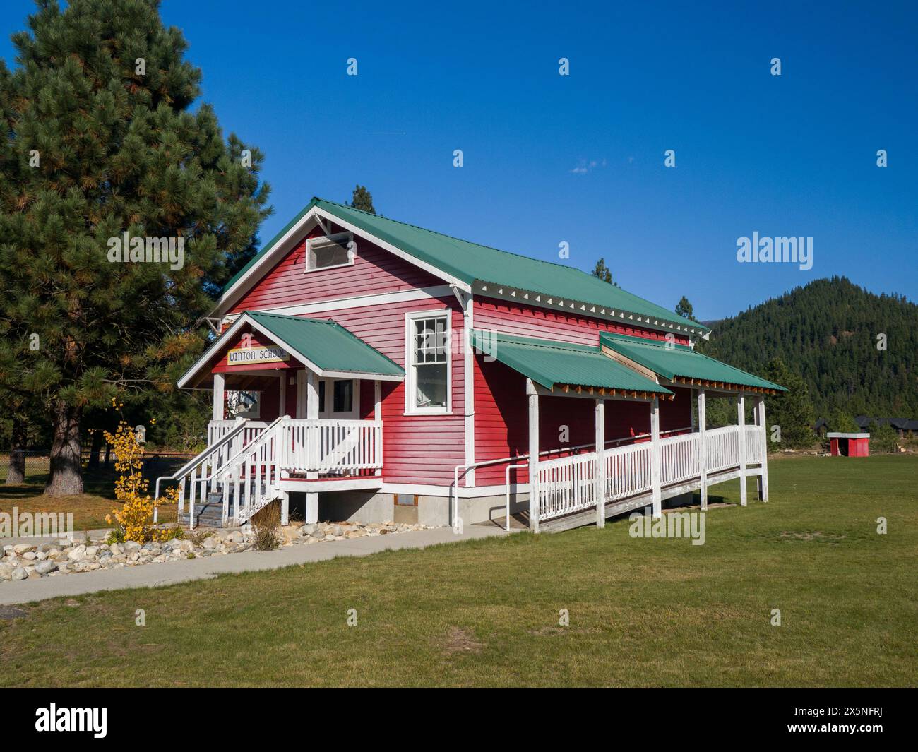 USA, Washington State, Chelan County. The Winton one room schoolhouse ...
