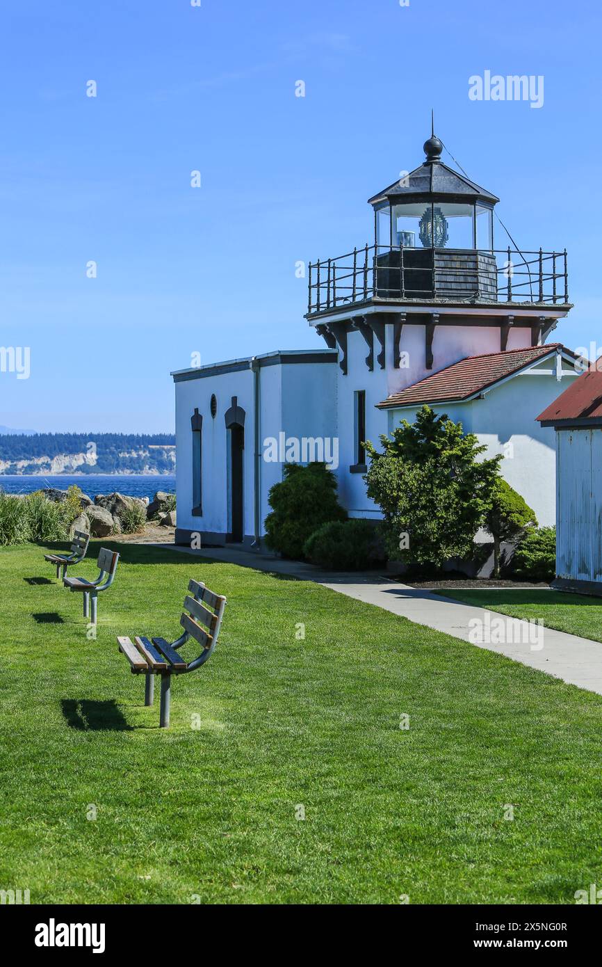Hansville, Washington State, Point-no-Point Lighthouse along the coast ...