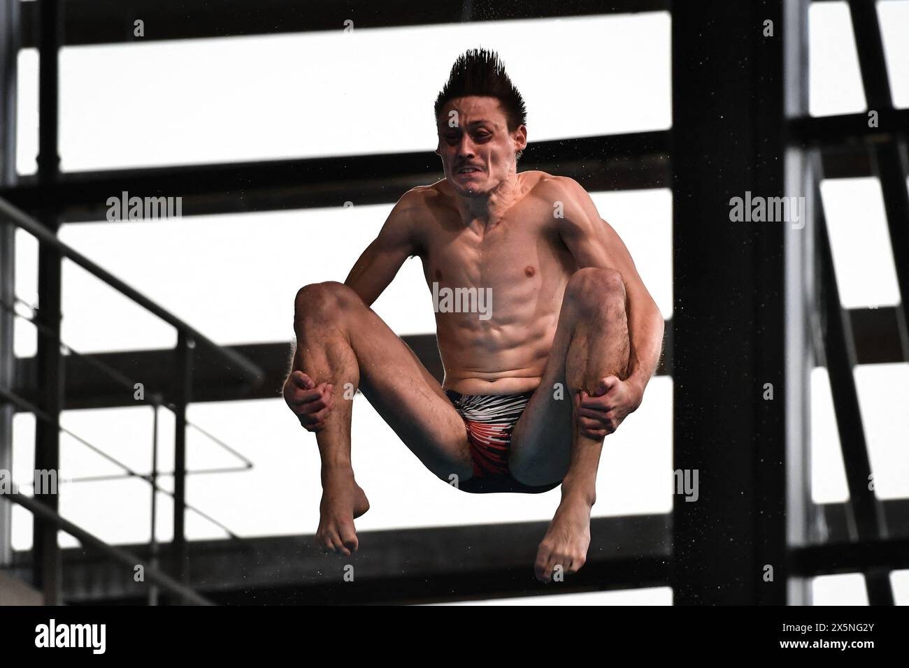 France's Gwendal BISCH competes for Men's 3m Springboard during the ...