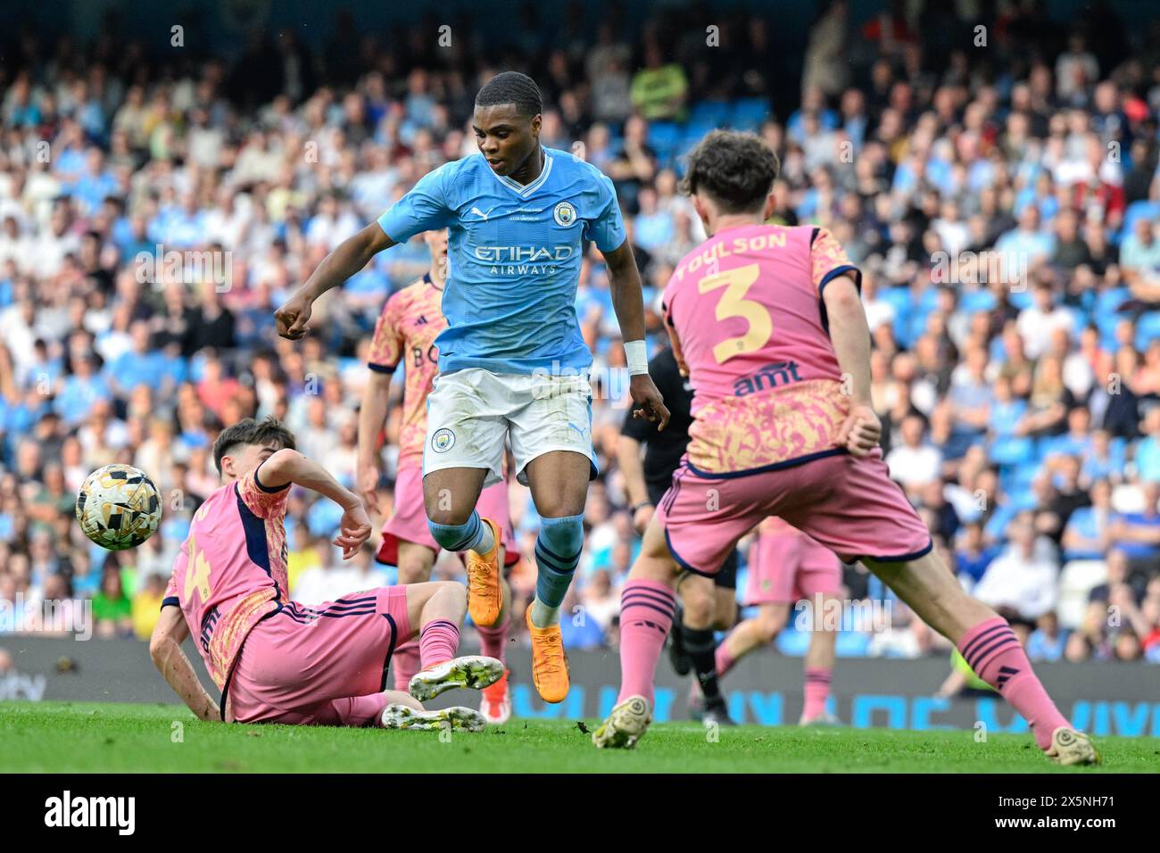 Manchester, UK. 10th May, 2024. Farid Alfa-Ruprecht of Manchester City ...