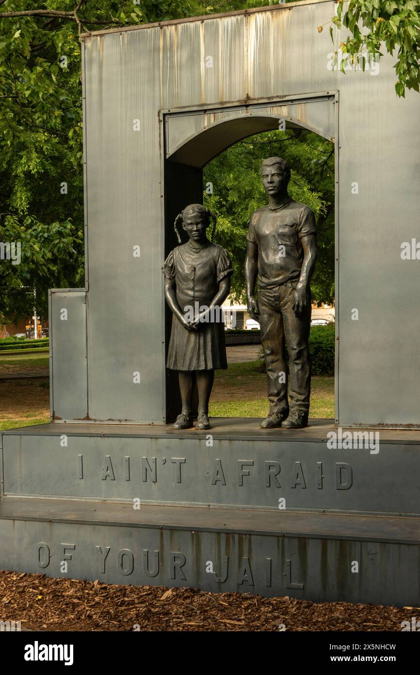 Statues and memorial in Kelly Ingram park in Birmingham Alabama Stock ...