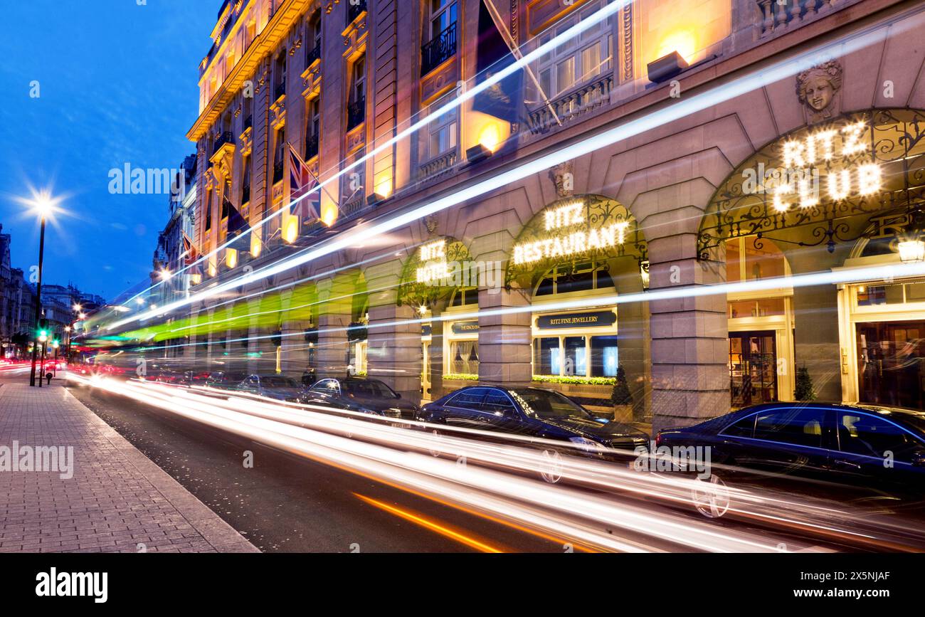 The Ritz At Night London UK Stock Photo - Alamy