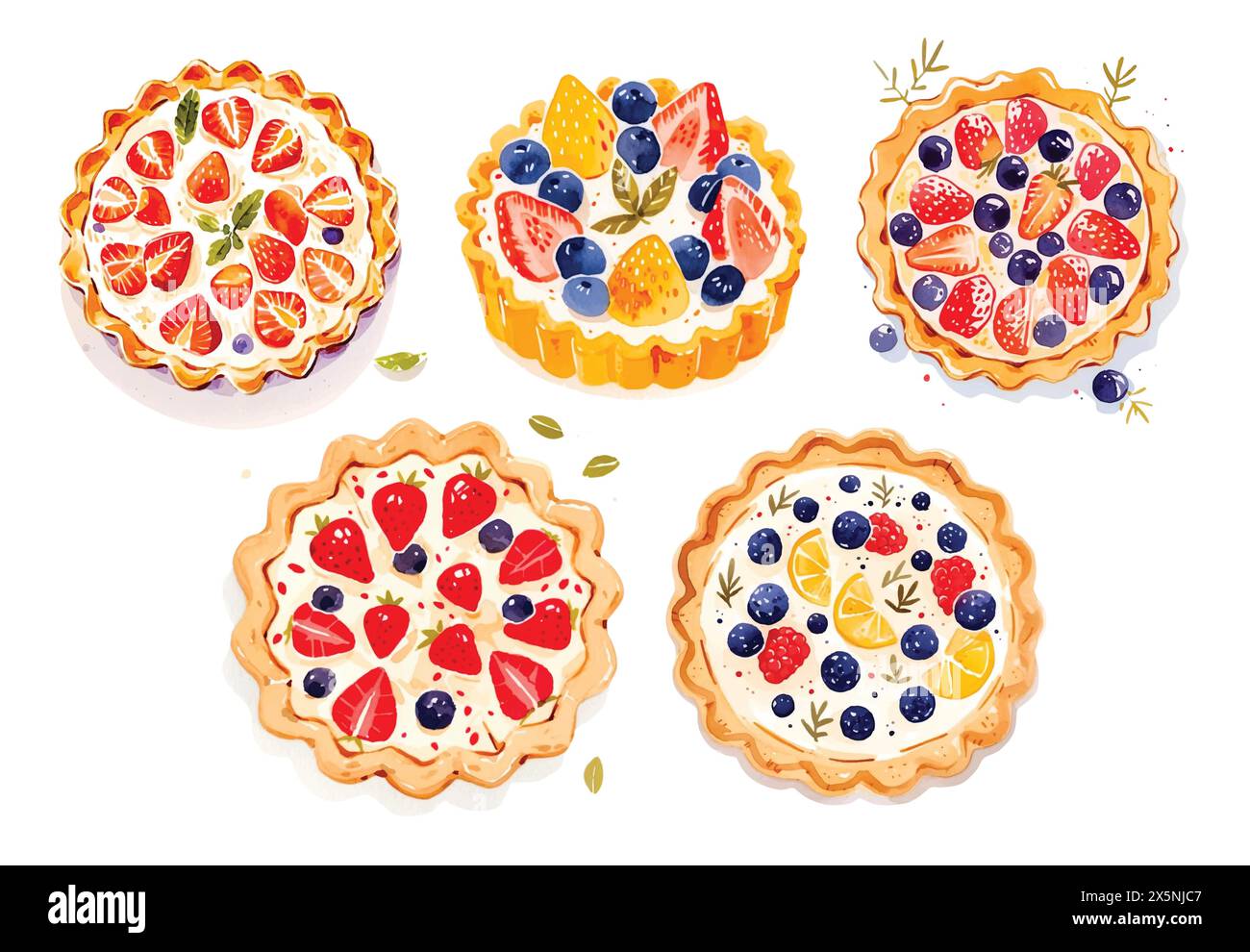 Cream cheese tarts Stock Vector Images - Alamy