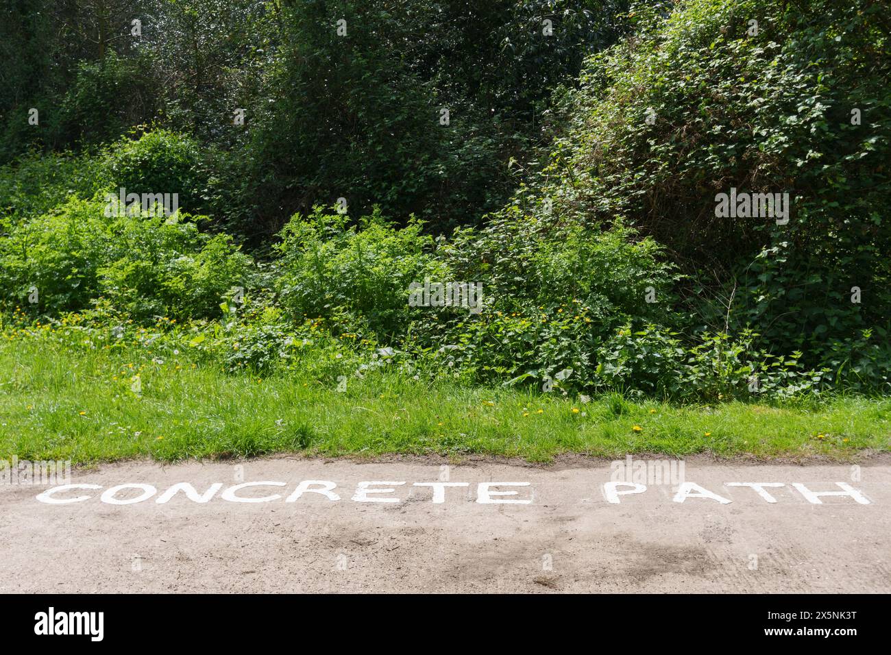 Concrete path sign on Southampton Common Stock Photo - Alamy